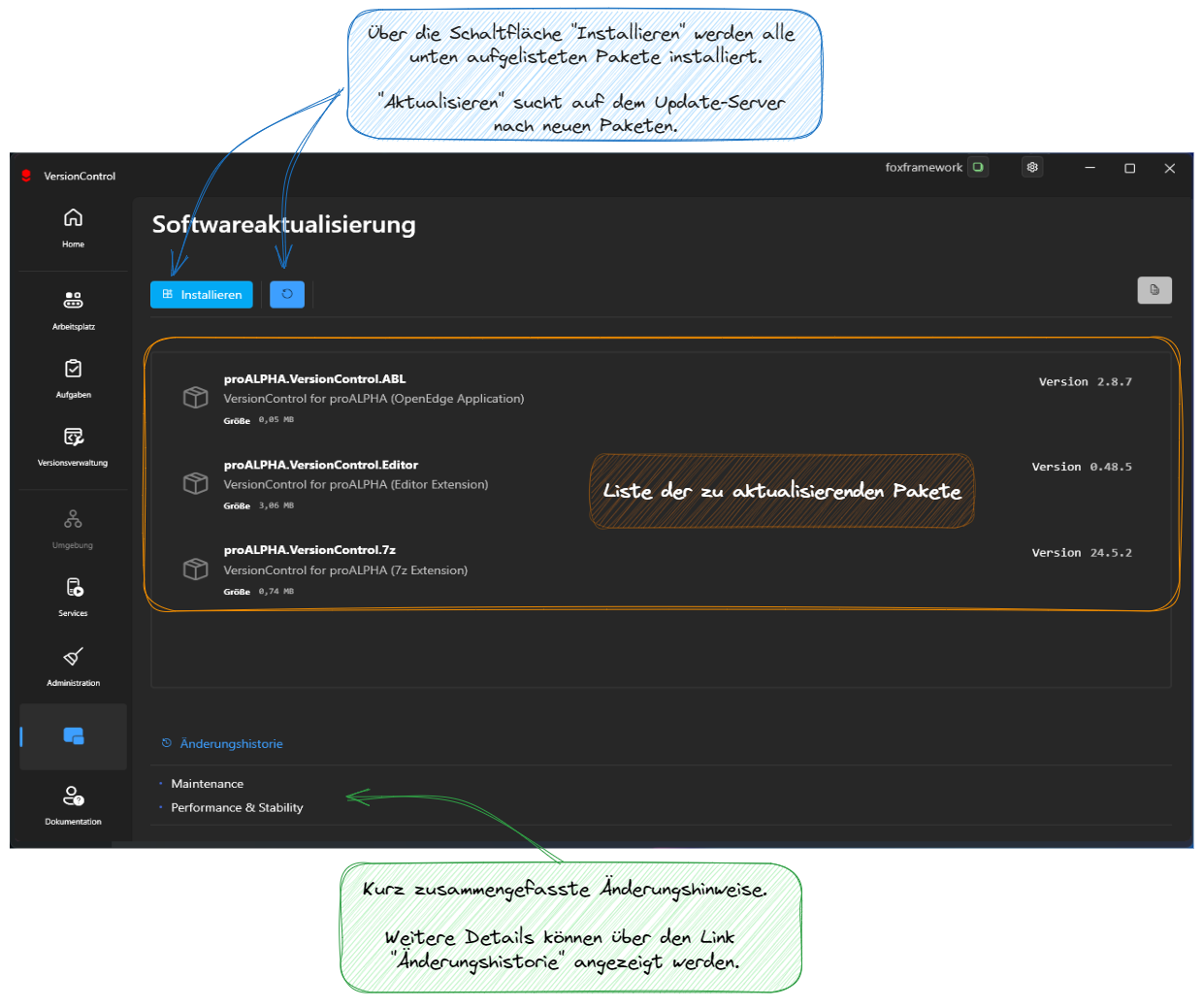 Softwareaktualisierung - FOX FRAMEWORK