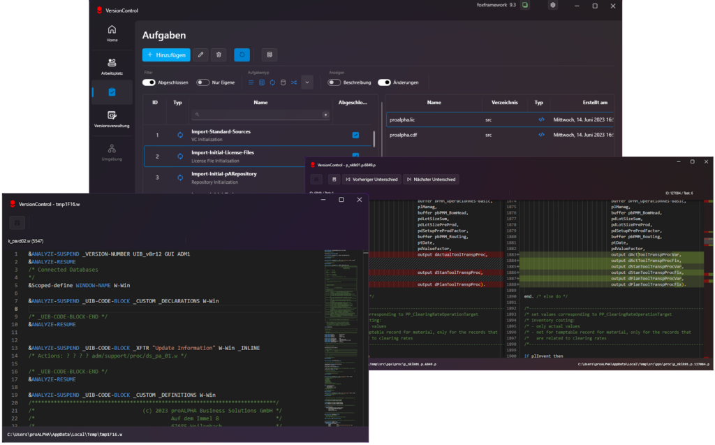 VersionControl for proALPHA - FOX FRAMEWORK